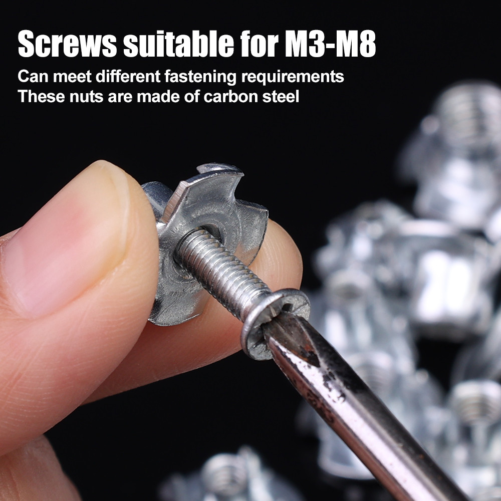 M3-M8 Carbon Steel Four-jaw Nut - Anti-rust, Strong Grip, Anti ...