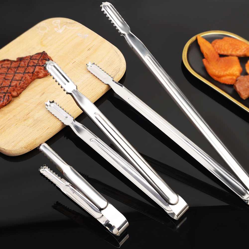 Portable Long Handle Stainless Steel Anti-scald Barbecue Tong Clip ...