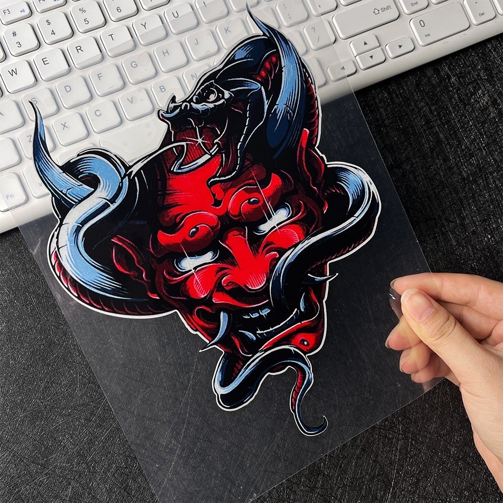 JDM Hannya Pattern Reflect Vinyl Sticker Motor Window Body Kereta Decal ...