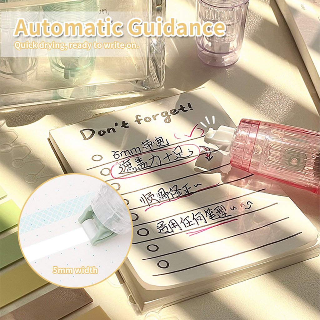 Push-type Correction Tape 5mm*6m Rectractable Click Tape Quick dry Pita ...