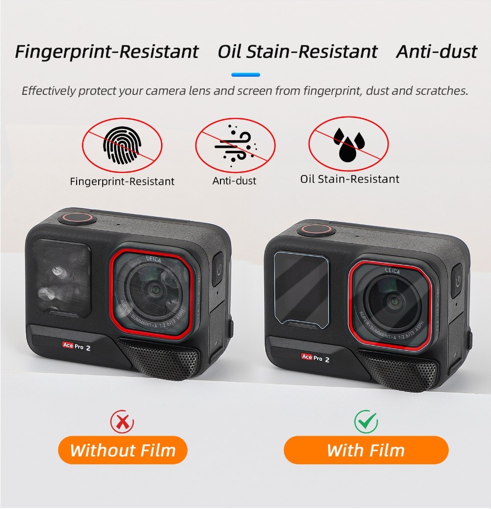 Sunnylife Insta360 Ace Pro 2 Tempered Film Accessories Protective Film ...