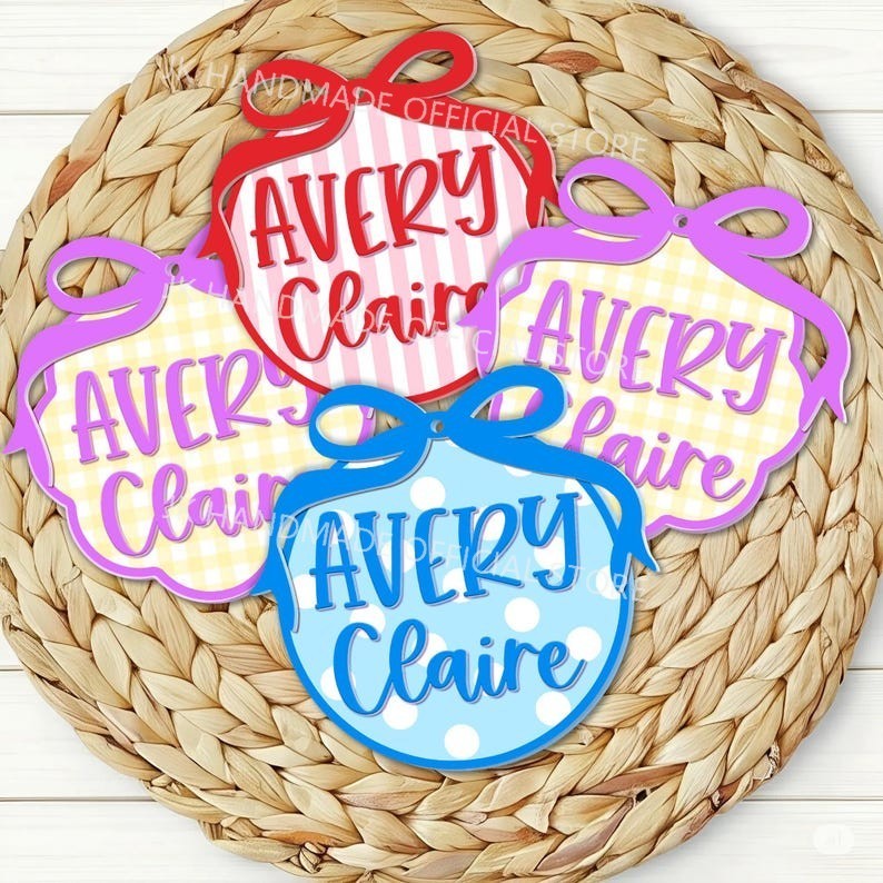 Personalized Kids Name Bag Tag, Coquette Backpack Name Tag, Water ...