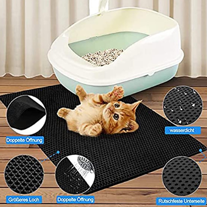 Cat Litter Mat Double Layer Waterproof Easy Clean Karpet Pasir Kucing ...