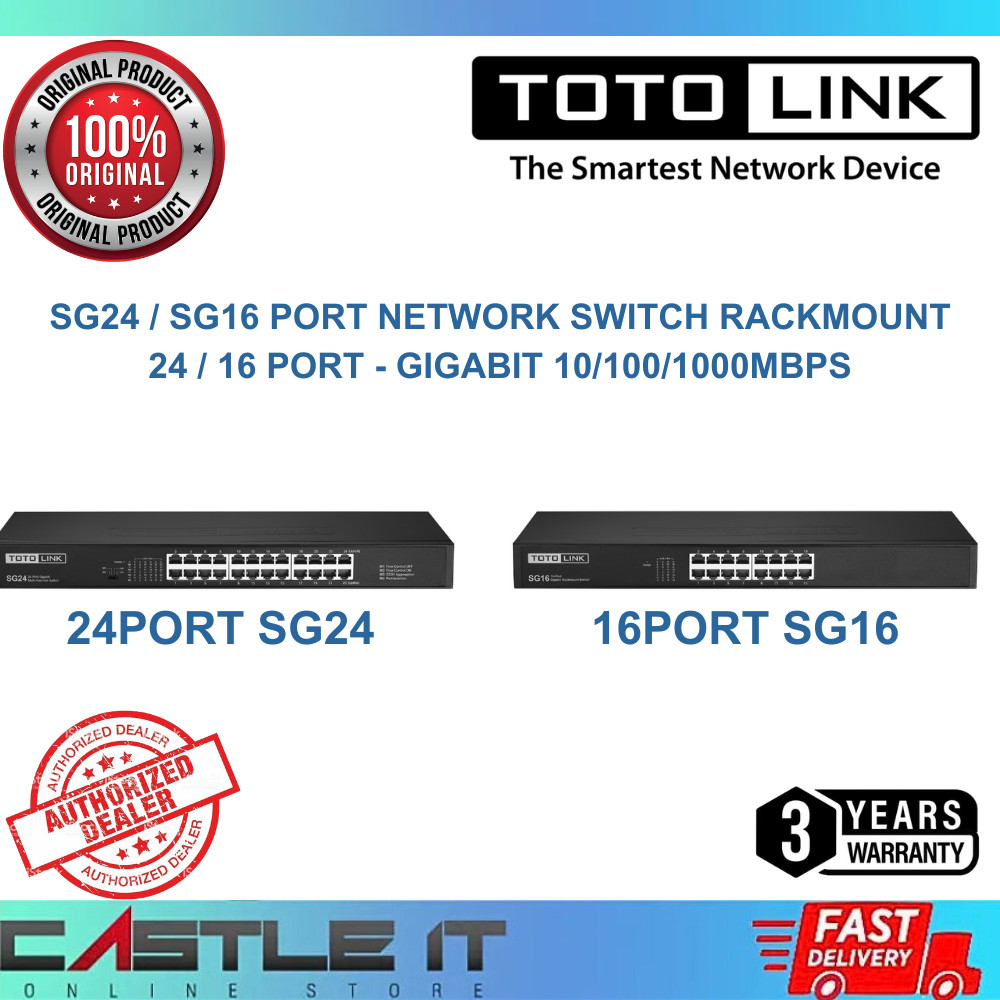 TOTOLINK SG24 24-Port / SG16 16-Port Network Switch Rackmount 16 / 24 ...
