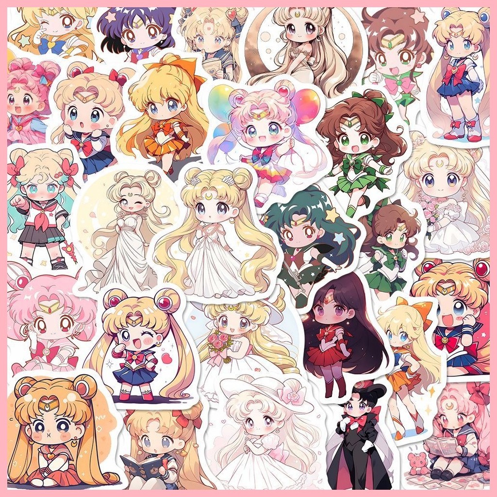 [GUYN] Sticker Sailor Moon (62 Sheets) Tsukino Usagi Mars Anime Q ...
