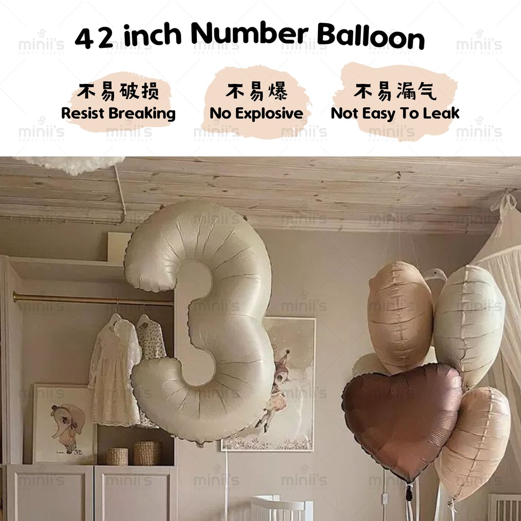MINIIS INS Style 42 Inch Number Balloon 0-9 Number Foil Balloon Number ...
