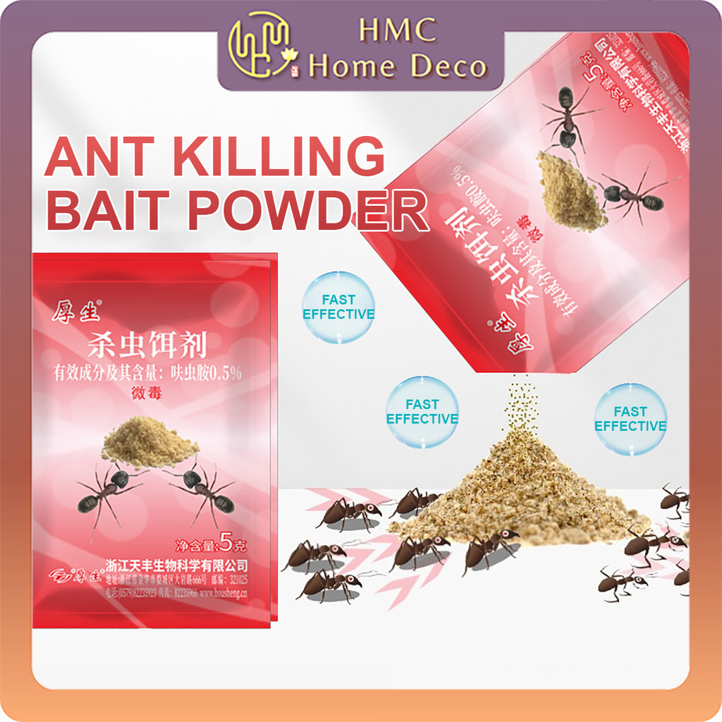 HOUSHENG Ant Killing Bait Powder 5g Cockroach Bait Insect Killer Ubat ...