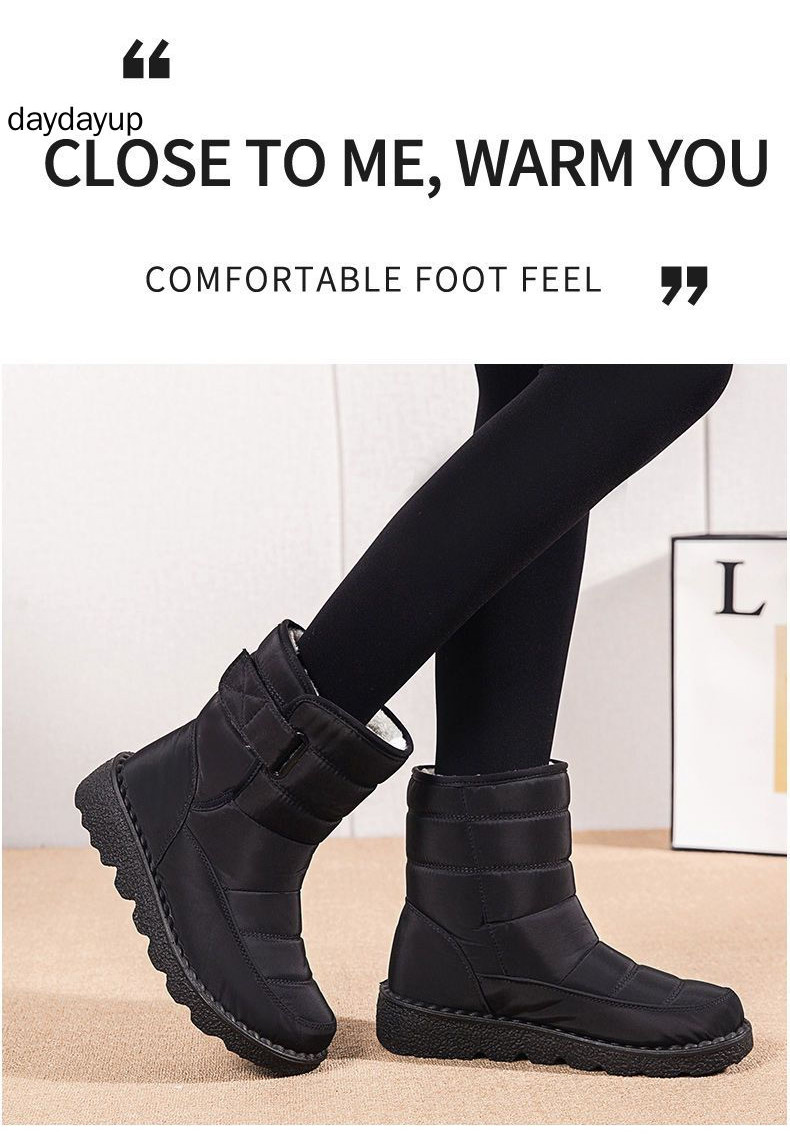 Women Winter Snow Boots Add Velvet Waterproof Non-Slip Warm Cotton ...