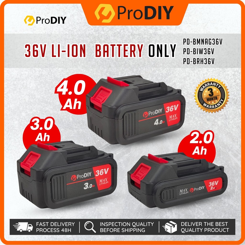 PRODIY Rechargeable Battery Only 36V 2.0Ah 3.0Ah 4.0Ah for PD-BMNAG36V ...