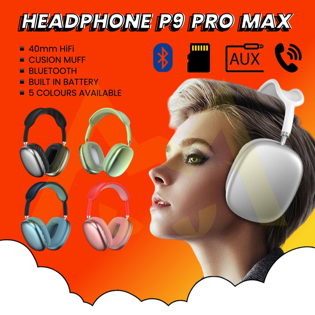 P9 Pro Max Gaming Headphone Wireless Bluetoset Sports Headphone with ...