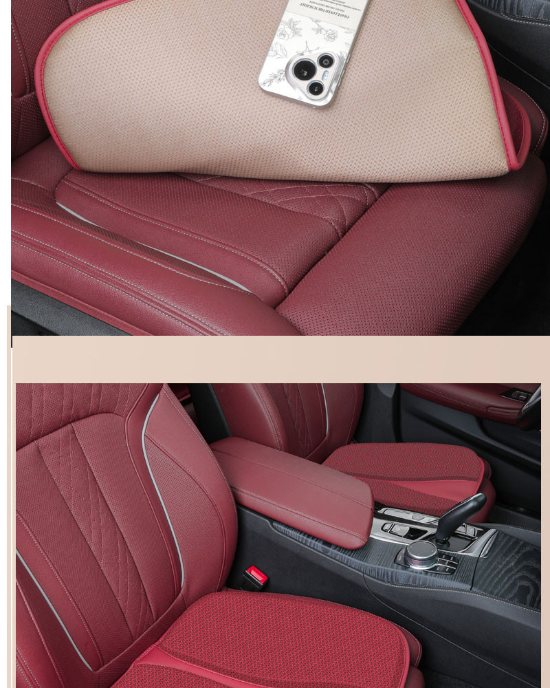 Mini Car Seat Cover Breathable Cool Ice Silk Front Rear Seat Anti-slip ...