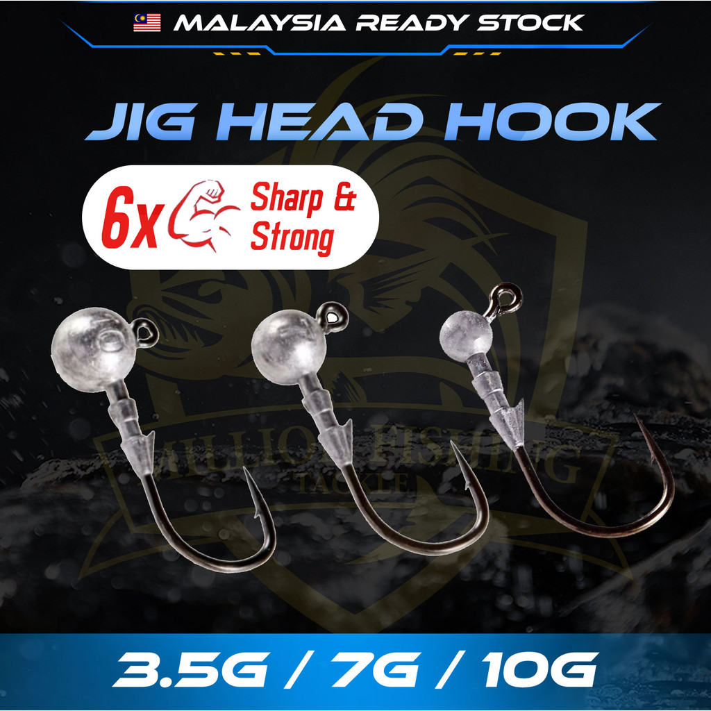 Mata Kail Pancing 5PCS Jig Head Hook 6x Extra Strong & Sharp 3.5g/7g ...