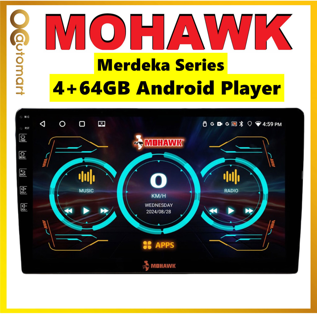 Mohawk Merdeka Series 4+64GB Android Car Android Player AHD IPS Screen ...