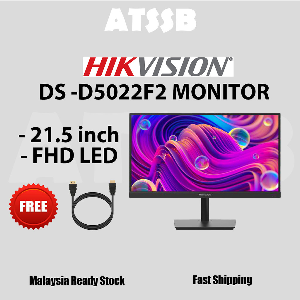 ATSSB HIKVISION-21.5inch FHD LED MONITOR ULTRA-THIN BORDER 75 Hz HDMI ...