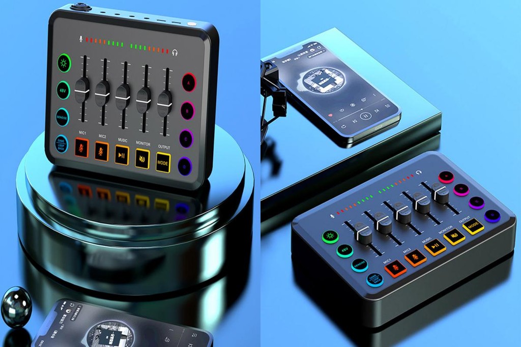 SRA ZK External Sound Card Podcast Mixer Professional Gaming Audio ...