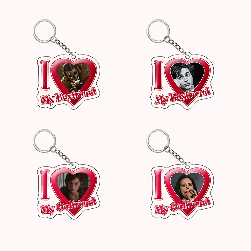 Custom I Love My Boyfriend Girlfriend Heart Keychain for Women ...