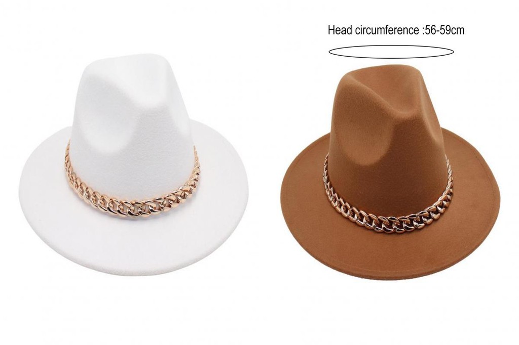 Fairystore| Gentlemanly Style Hat Dome Hat with Chain Decoration ...