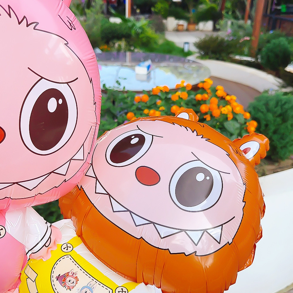 5Pcs Multi Styles Handheld Cute Inflatable Balloon Cartoon Labubu ...