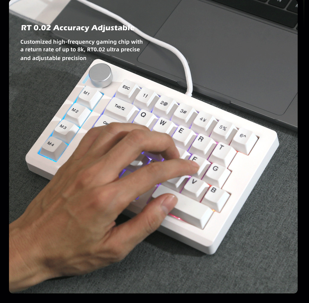 ZUOYA HE33 One Hand Magnetic Switch Keyboard Half Hand Wired Game FPS ...