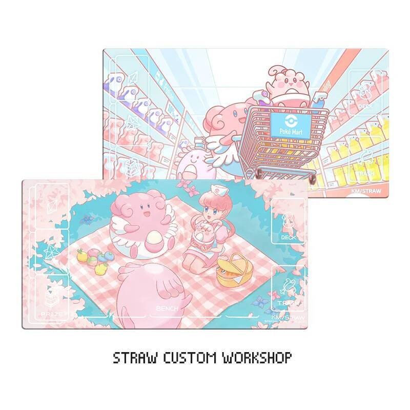 Cartoon PTCG Chansey Blissey Nurse Joy DIY Anime Game Rubber Card Pad ...