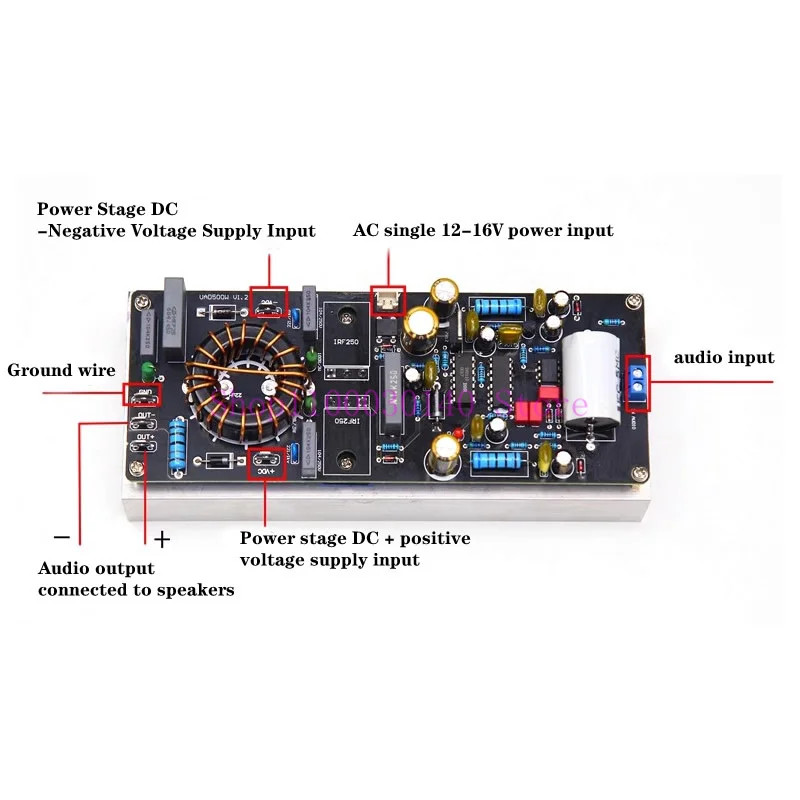 High-power digital power amplifier board UAD500W, Class D mono HIFI ...