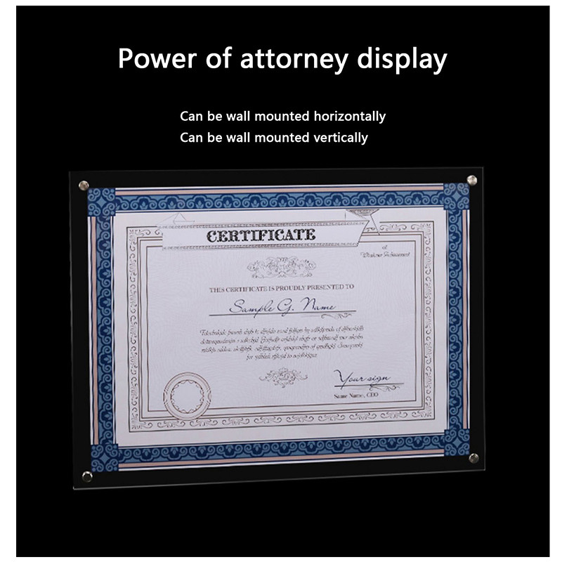 A4 Acrylic Display Stand Acrylic Certificate Document Frame Menu Holder ...