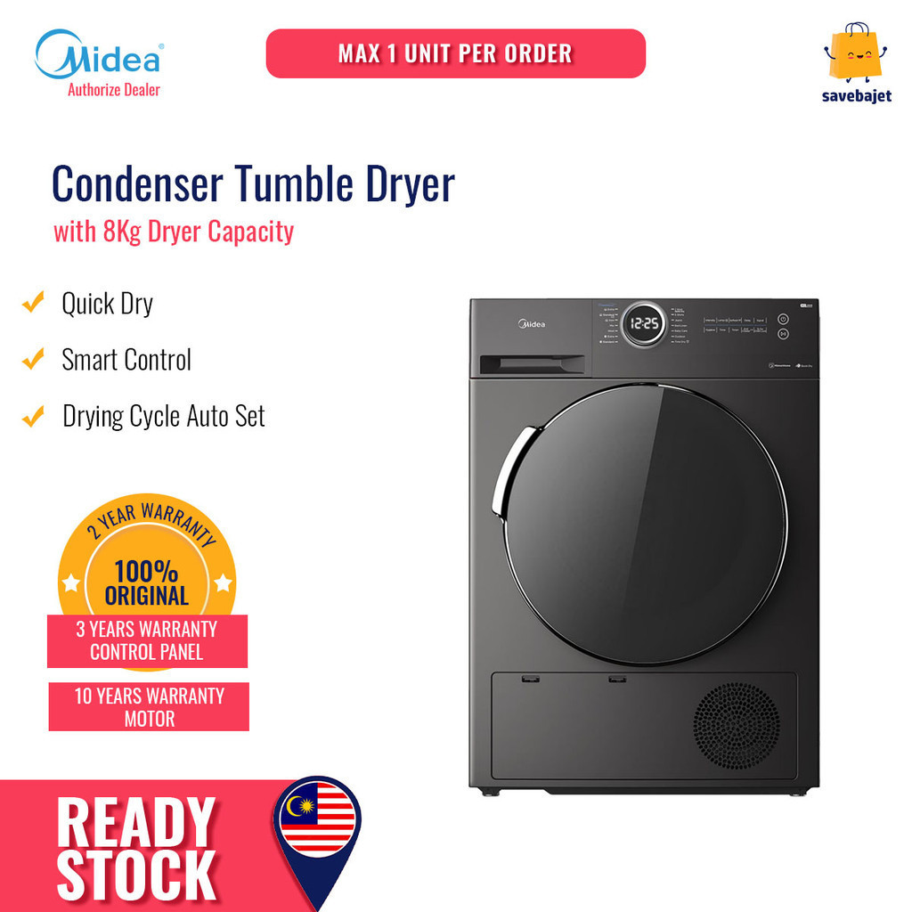 Midea Pengering Kondenser Smart Control Condensing Dryer (8kg ...