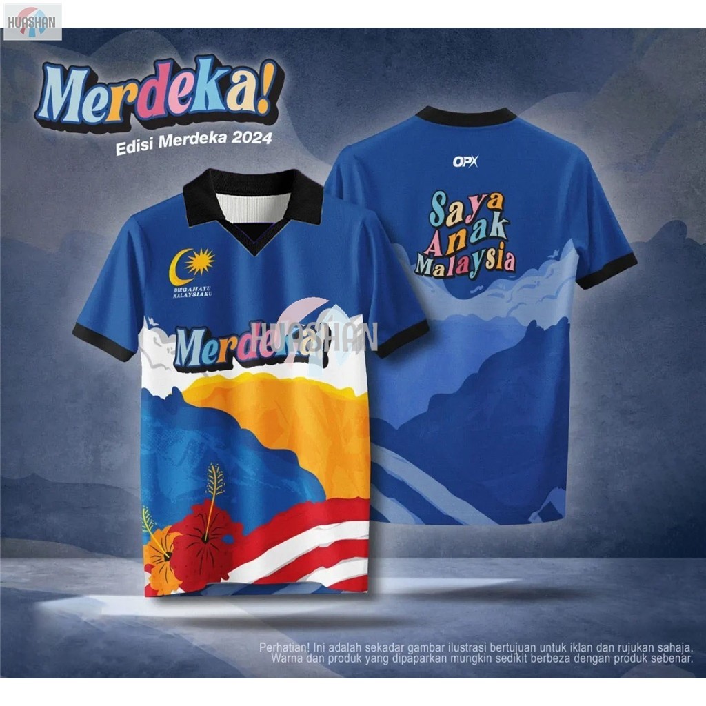 Baju Merdeka Muslimah 2024 Malaysia Jersey T Shirts Muslimah Sport Wear ...