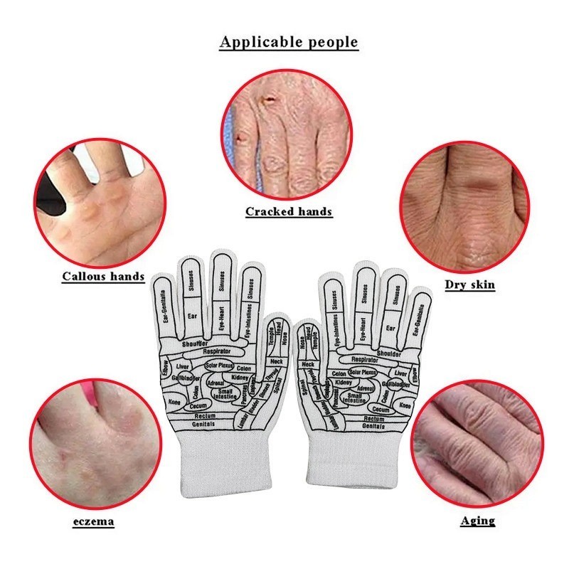 【READY STOCK】2Pcs Hand Reflexology Gloves Acupuncture Acupressure Tools ...
