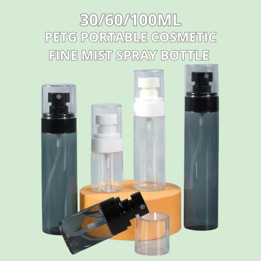 PETG REFILLABLE TRAVEL SIZE FINE MIST SPRAY BOTTLE FOR TONER, ESSENTIAL OIL, MOISTURIZING LIQUID ...
