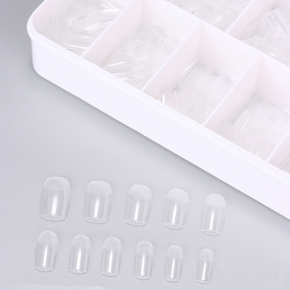 550pcs Soft Gel Nail Tips 11 Sizes Medium Short Almond Coffin Full ...