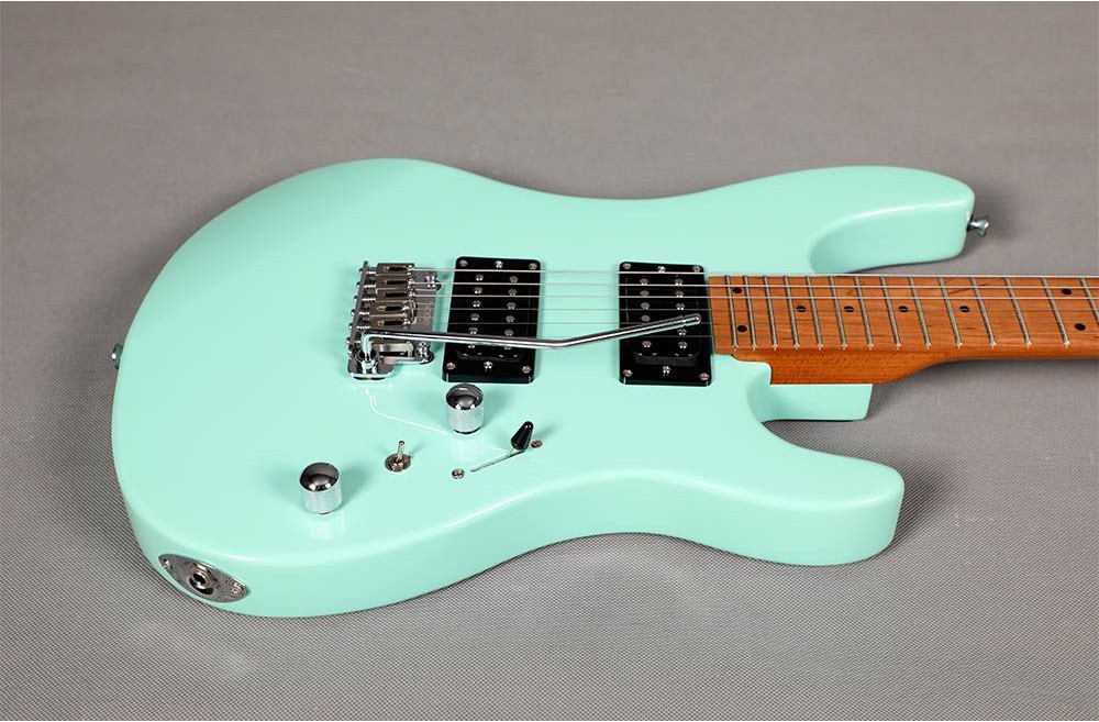 SQOE SEIB450-GR Ibanez Style HH 24-Fret Electric Guitar with Roasted ...