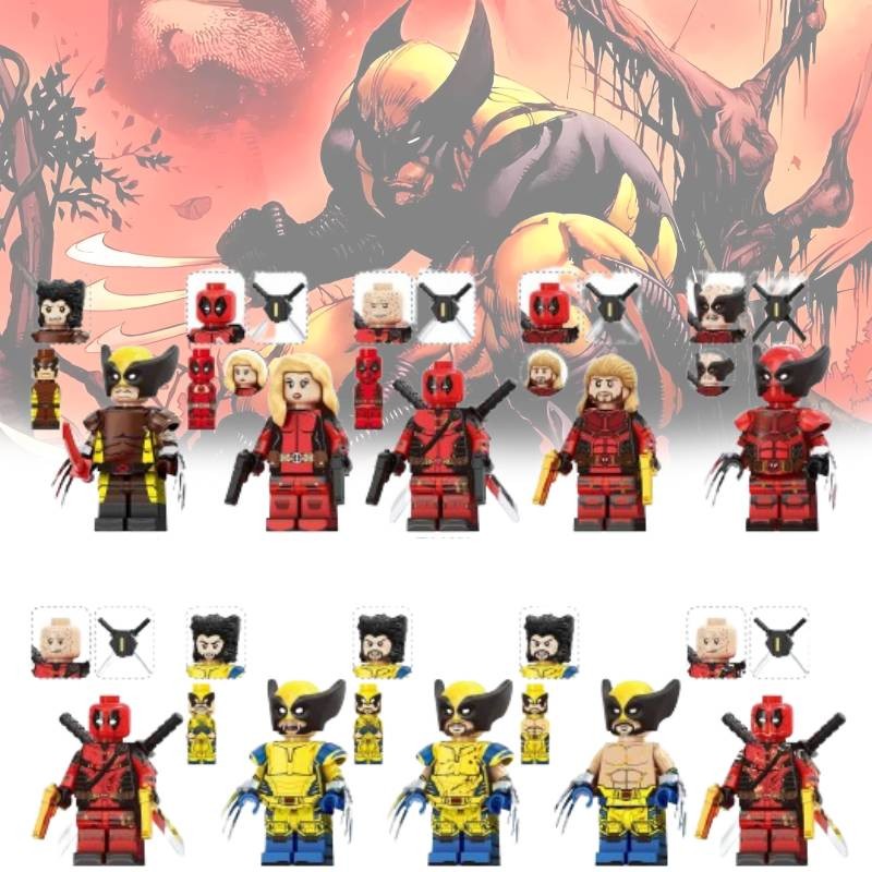 Heroes Wolverine Creative And Deadpool Miniature Building Block Figures ...