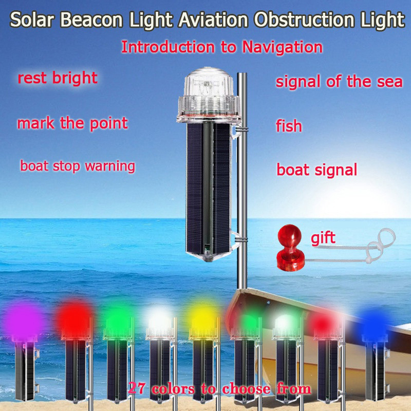 Red+Blue+white Solar Waterproof Net Mark Position Flashing Marine ...