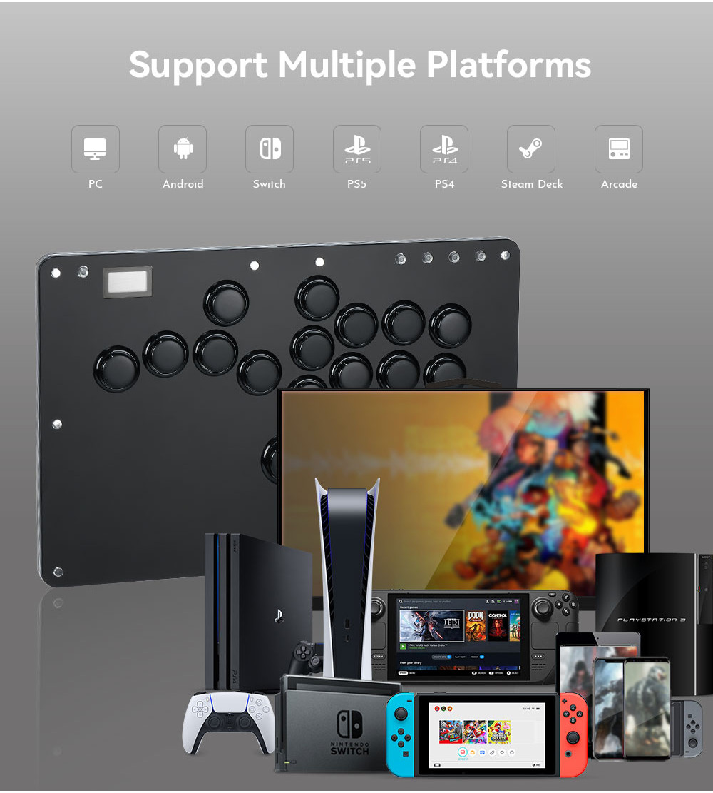 Joystick Arcade Leverless Controller Hitbox Fightstick For PC/ Ps4 ...