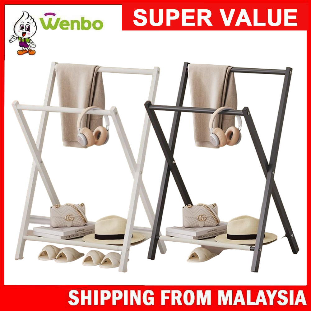 Wenbo Bedroom Furniture Double Layer Bedside Clothes Rack Floor ...