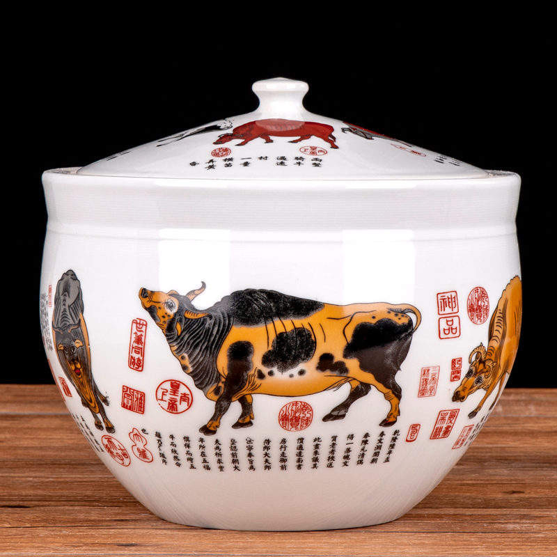 Exclusive Design Ceramic Rice Cylinder Sealed Jar Storage Jar Large ...
