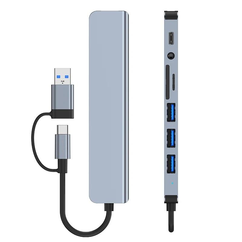 (Local Shipment) 8 In 2 USB HUB USB A Type C Hub Concentrator Docking ...