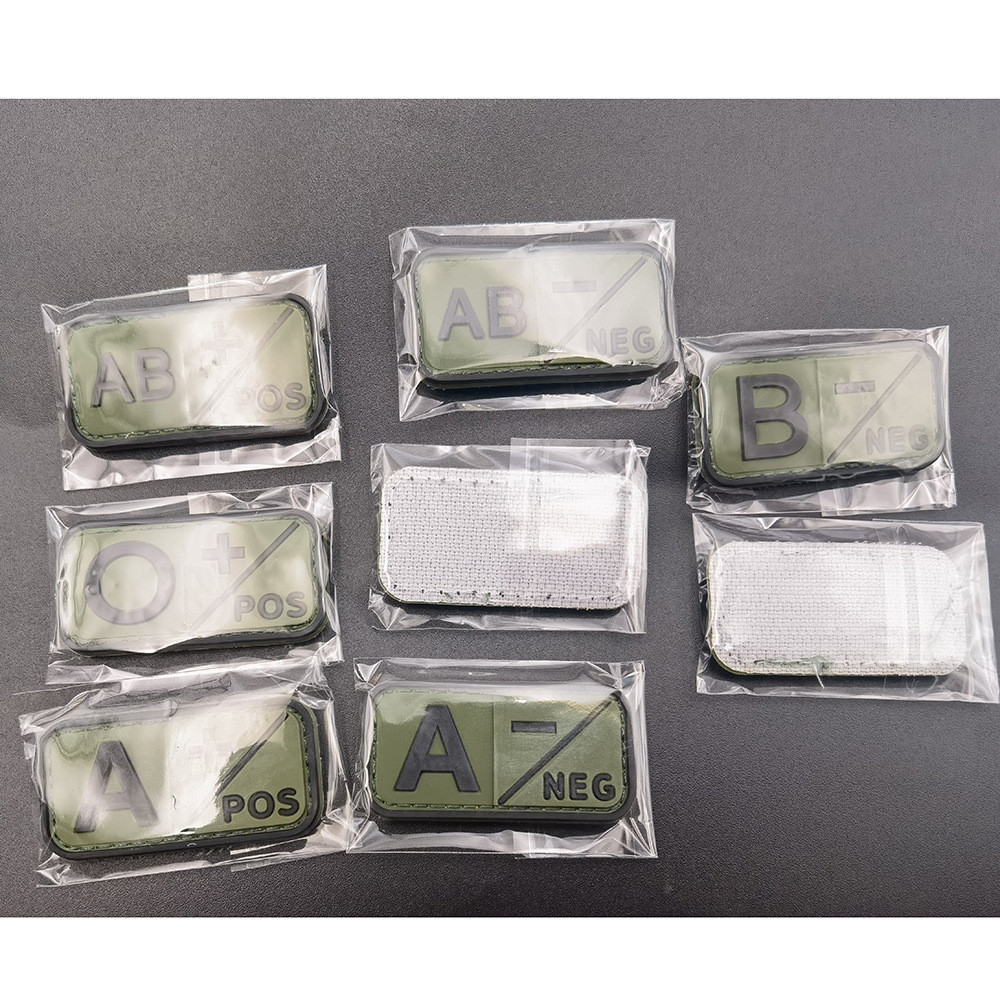 1PC Small Size 5x2.5cm (1x2inch) PVC Rubber Blood Type Group Patches ...