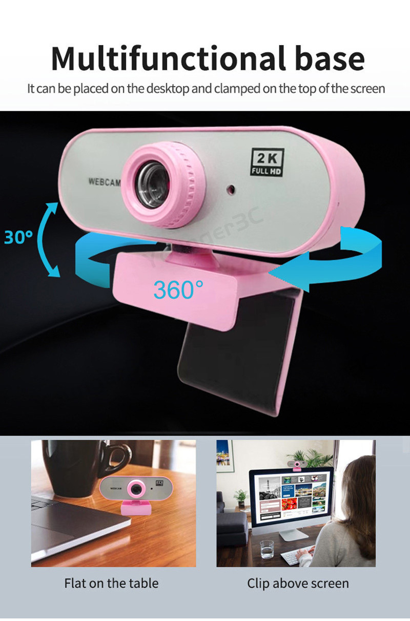 2K HD Computer Camera With Noise-Reducing,Micro 1080P Full HD Online ...
