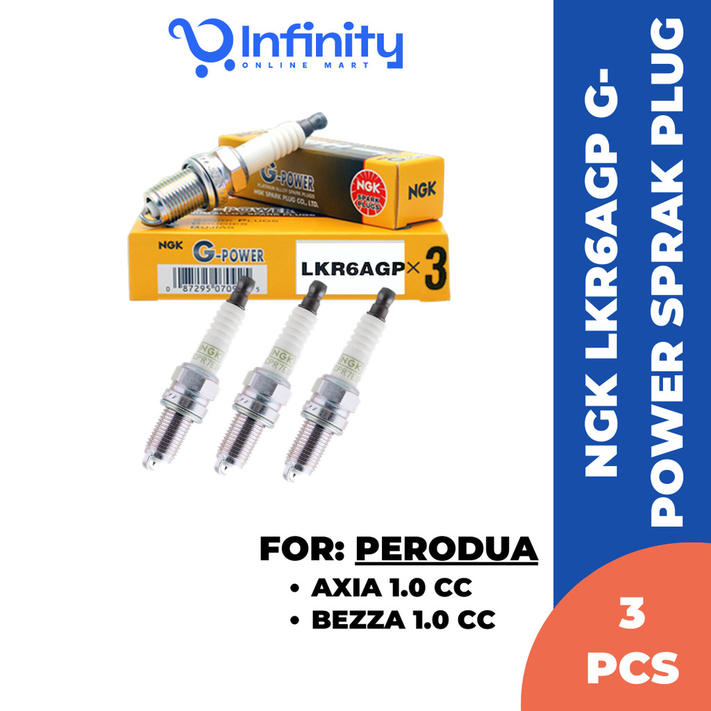 NGK LKR6AGP G-Power Platinum Alloy Spark Plugs For Axia 1.0/ Bezza 1.0 ...