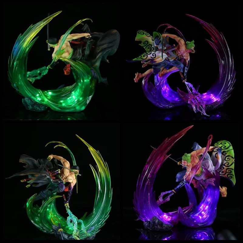 One Piece Eye-catching Zoro Glowing Statue Pvc Model Boxed Perfect ...