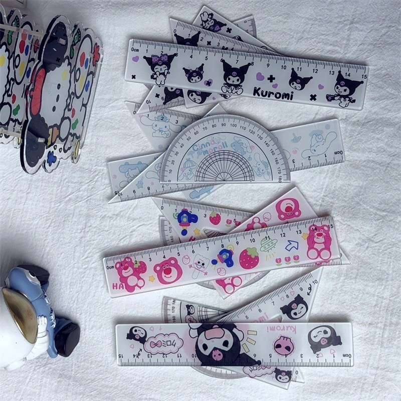4 Piece/set Cartoon Acrylic Ruler Creative Girl Multifunctional Drawing ...