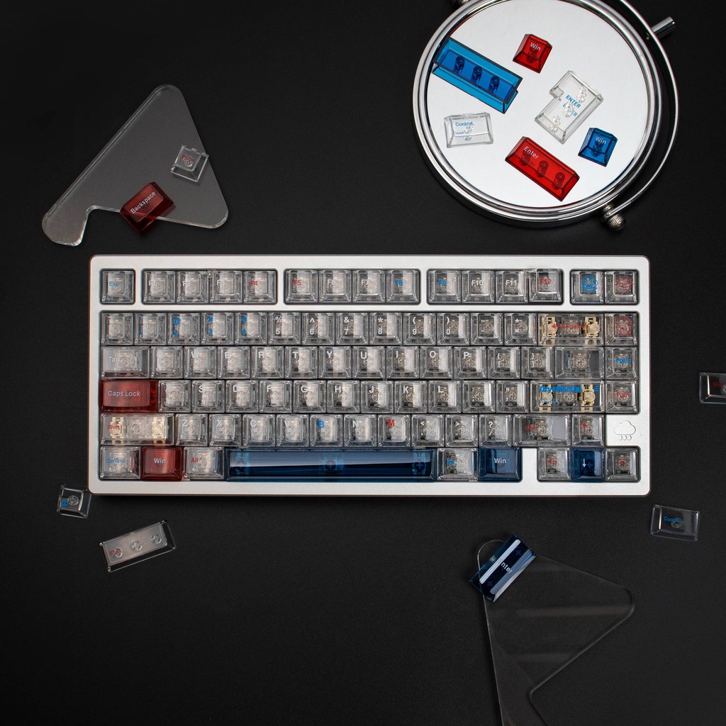 Transparent Galaxy Keycaps Iced Cherry profile RGB PC keycaps set for ...