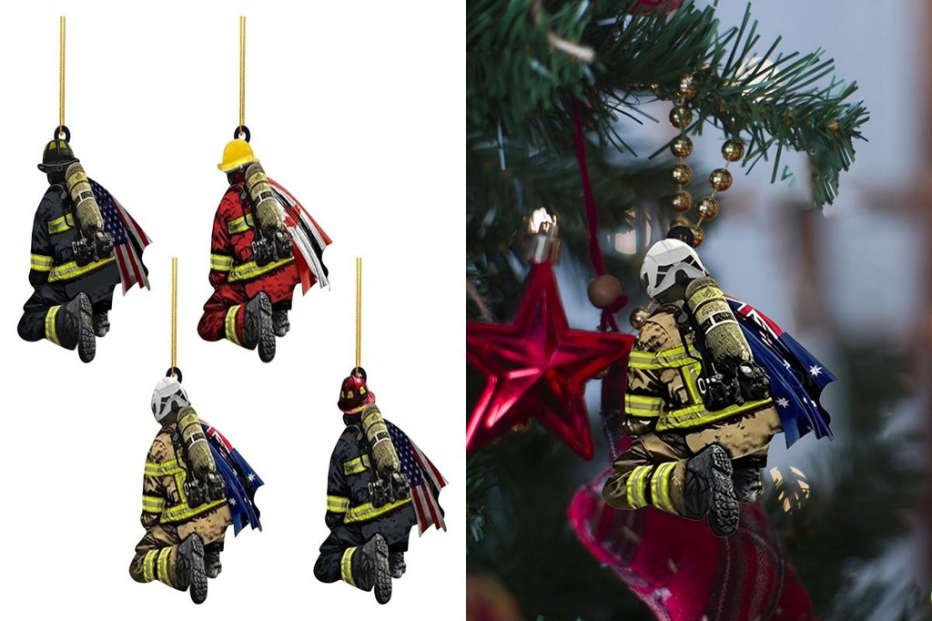 Firefighter Christmas Ornaments Lightweight Firefighter Decorations ...