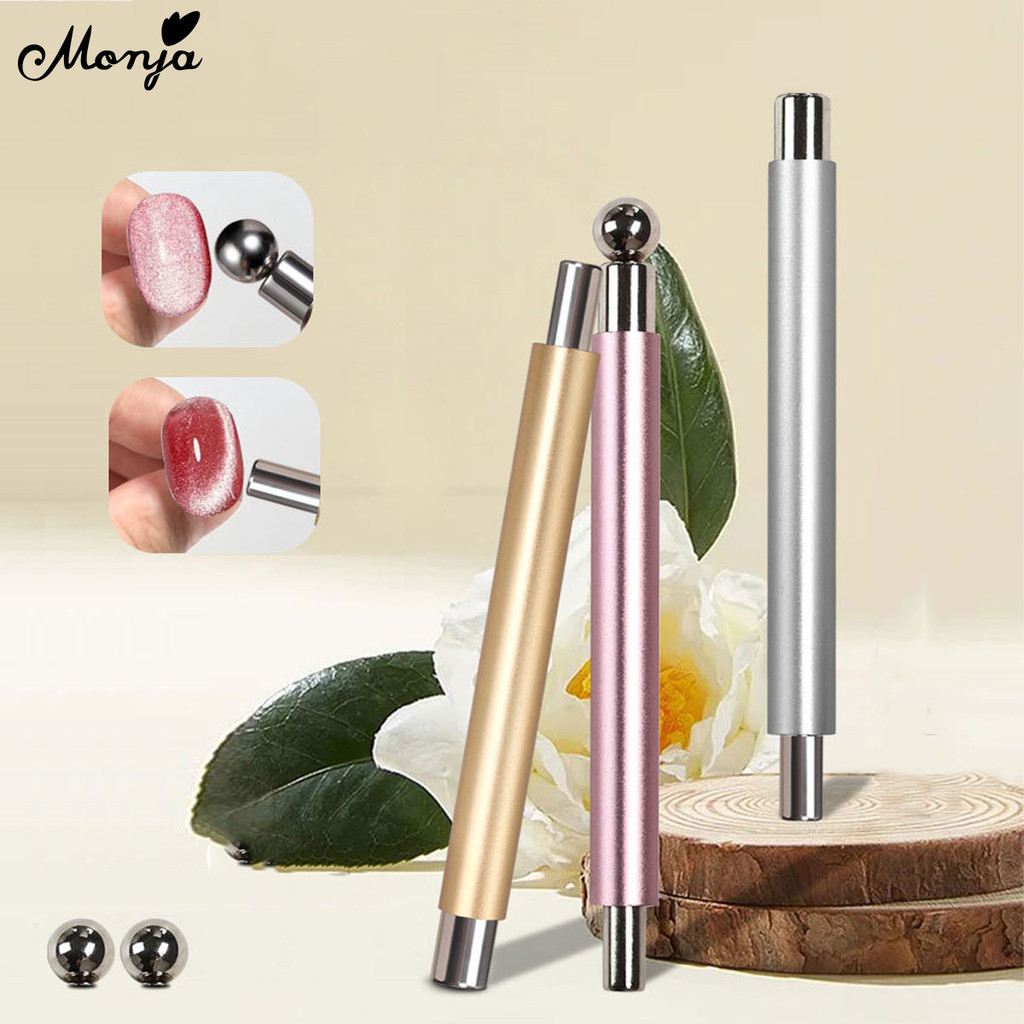 Monja Silver Gold Pink Double-end Magnetic Cat's Eye Nail Magnetic ...