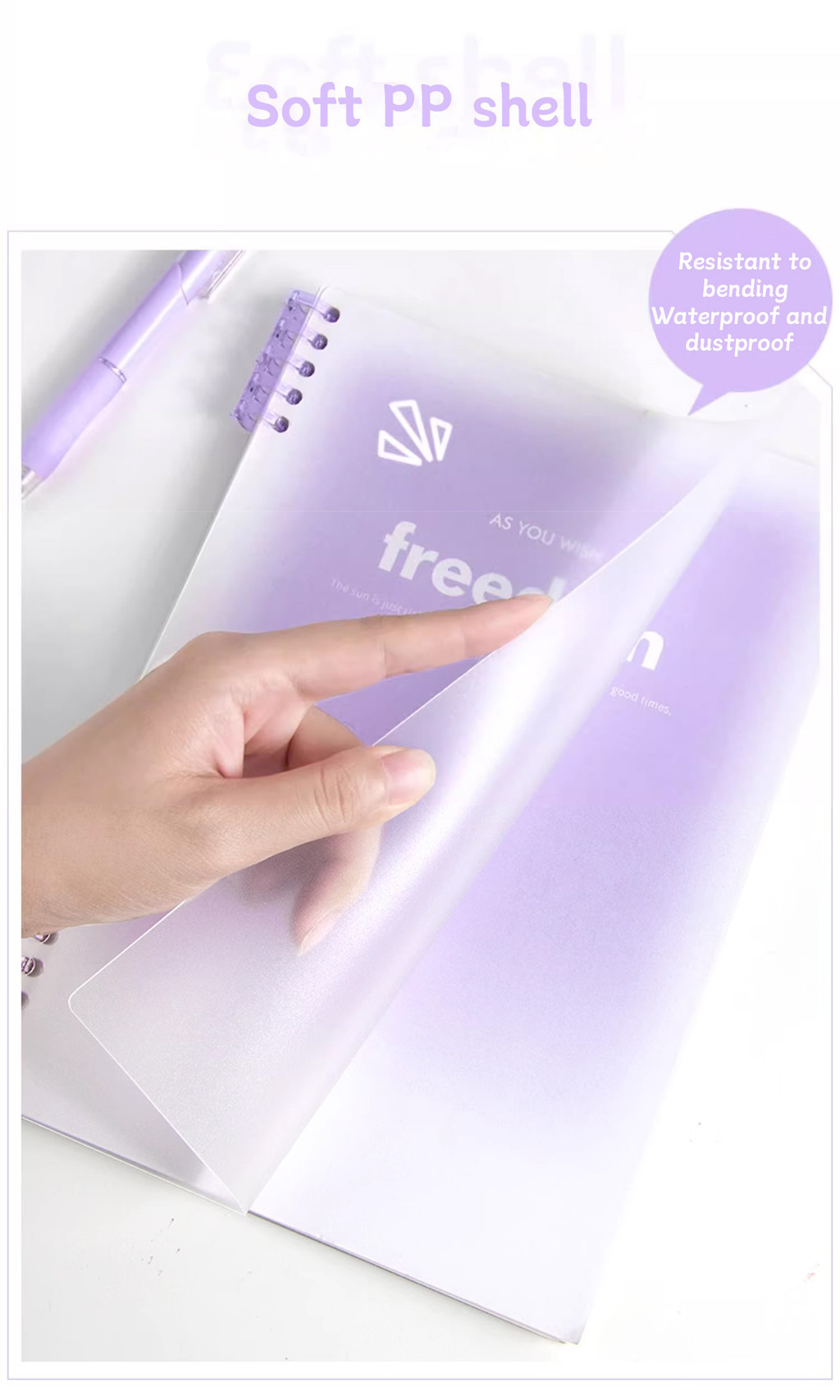 B5/a5 Binder Cover Set Spiral Ring Transparent Plastic Stationery ...