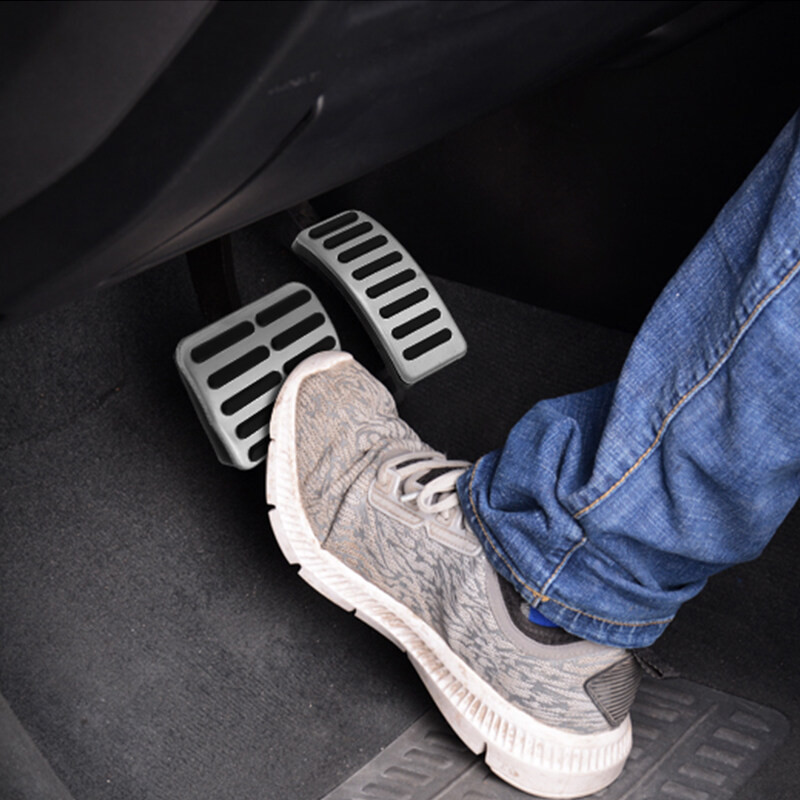 1 set Aluminium Alloy Non Slip No Drill Gas Brake Pedal Cover Pad For ...