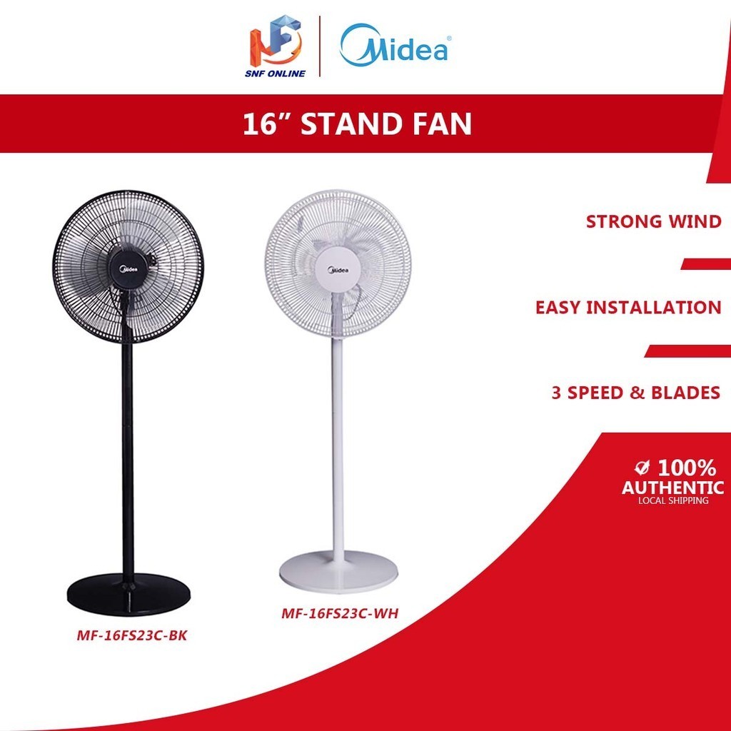 Midea Kipas Berdiri Stand Fan (16") 3 Speeds MF-16FS23C-BK MF-16FS23C ...