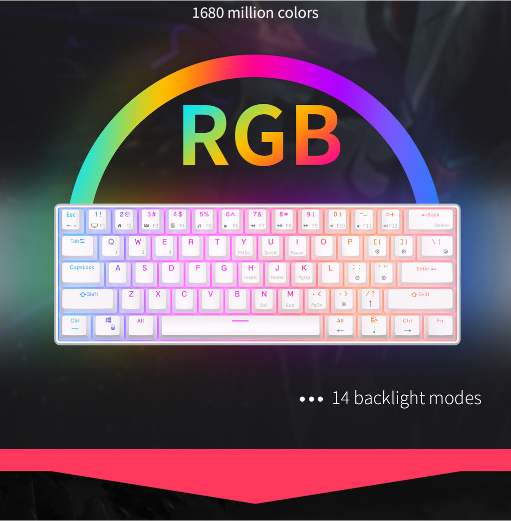 Royal Kludge RK61 Bluetooth 5.0 And USB C 2.4G Tri Mode RGB Backlit Mechanical Keyboard Rk61 ...